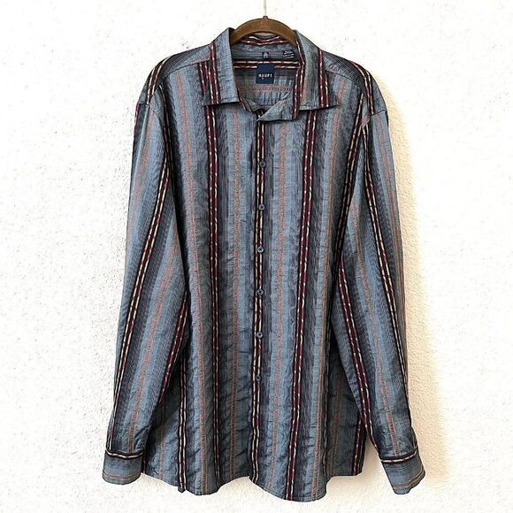 Haupt | Shirts | Haupt Germany Size Xl Men Gray Stripes Retro Disco ...